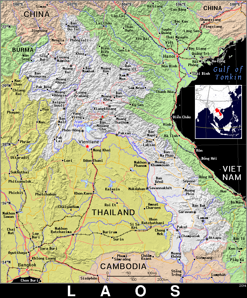 LA · Laos · Public domain maps by PAT, the free, open source, portable ...